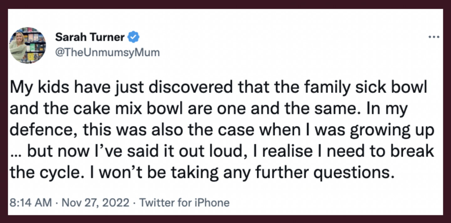 Internet Is Divided Over 'Family Sick Bowl' Viral Tweet - Motherly